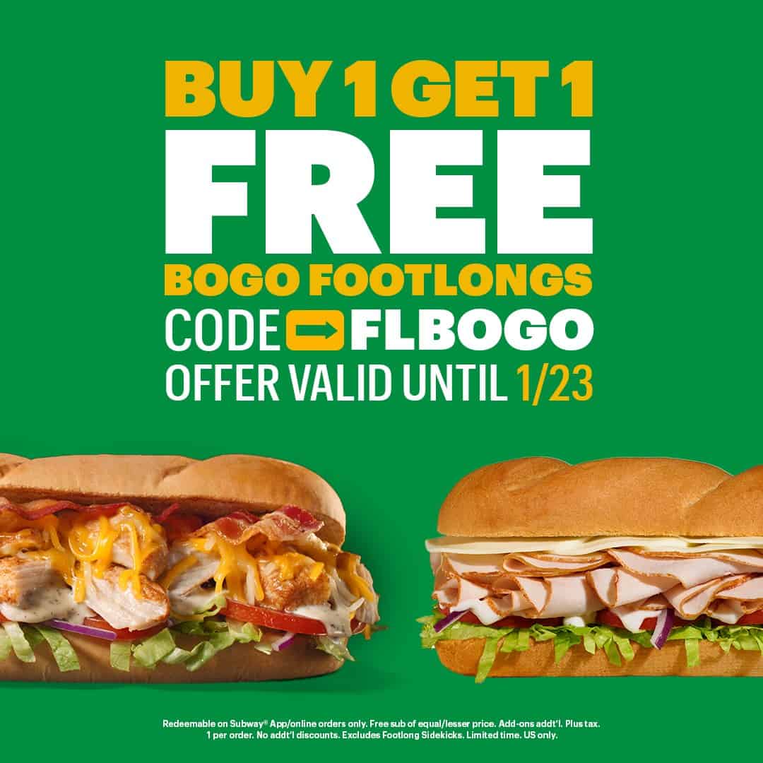 Enjoy Buy-One-Get-One Free Footlong Sub at Subway - Mile High on the Cheap
