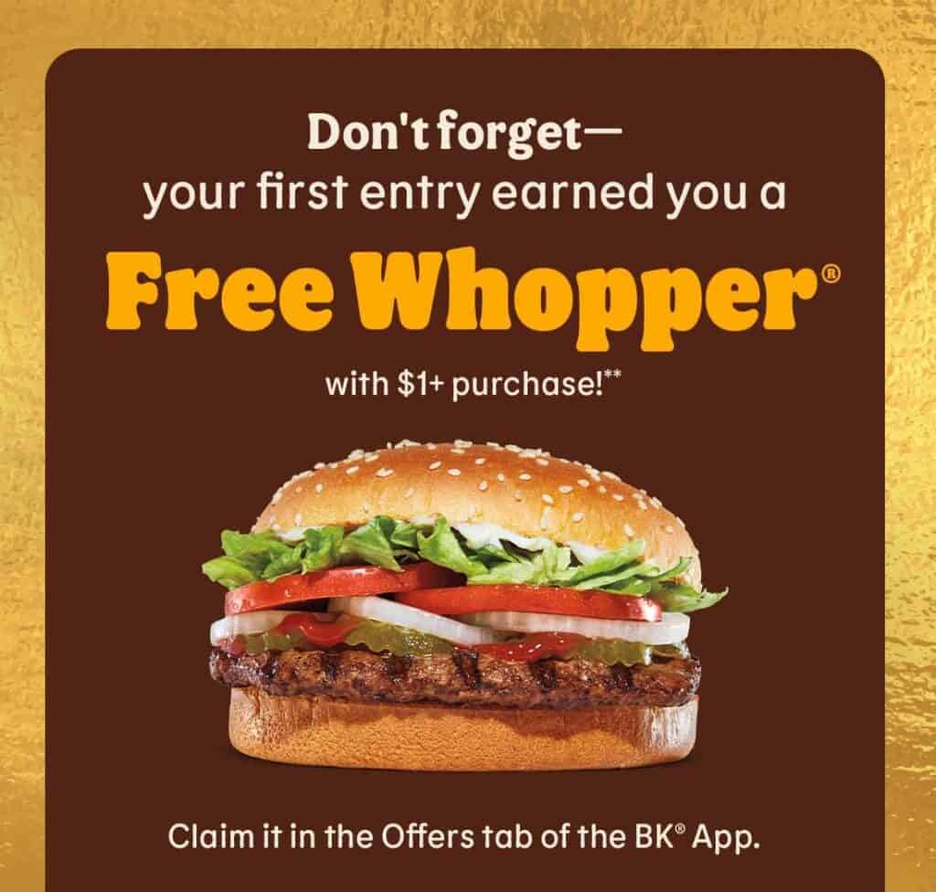 Last Day! How to Get Free Whopper at Burger King - Mile High on the Cheap