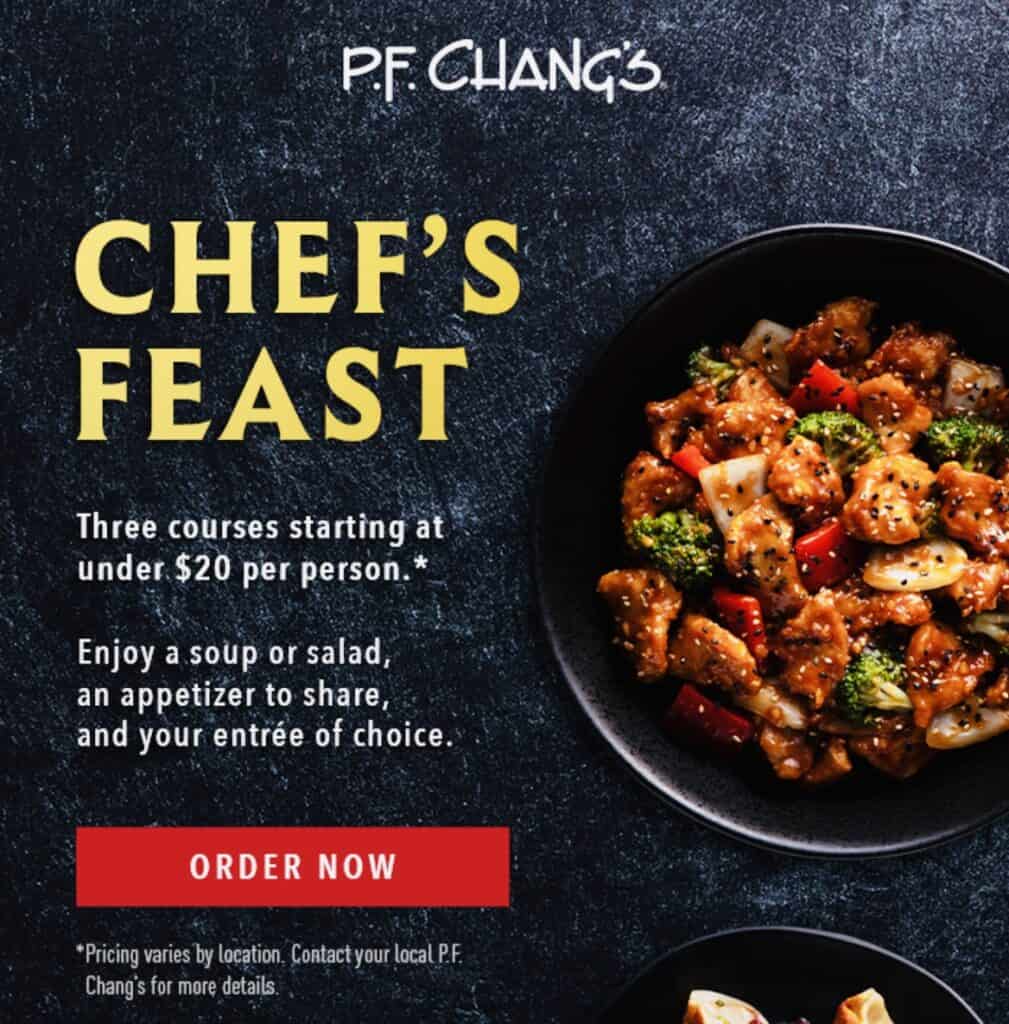 P.F. Chang's Chef's Feast Menu Offers Affordable Option for Diners ...