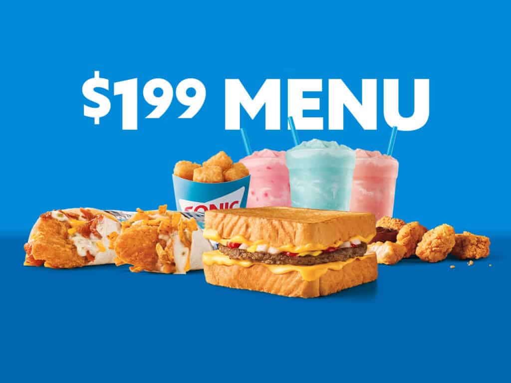 Updated Menu! Sonic Drive-In $1.99 Value Menu with 7 Popular Items ...