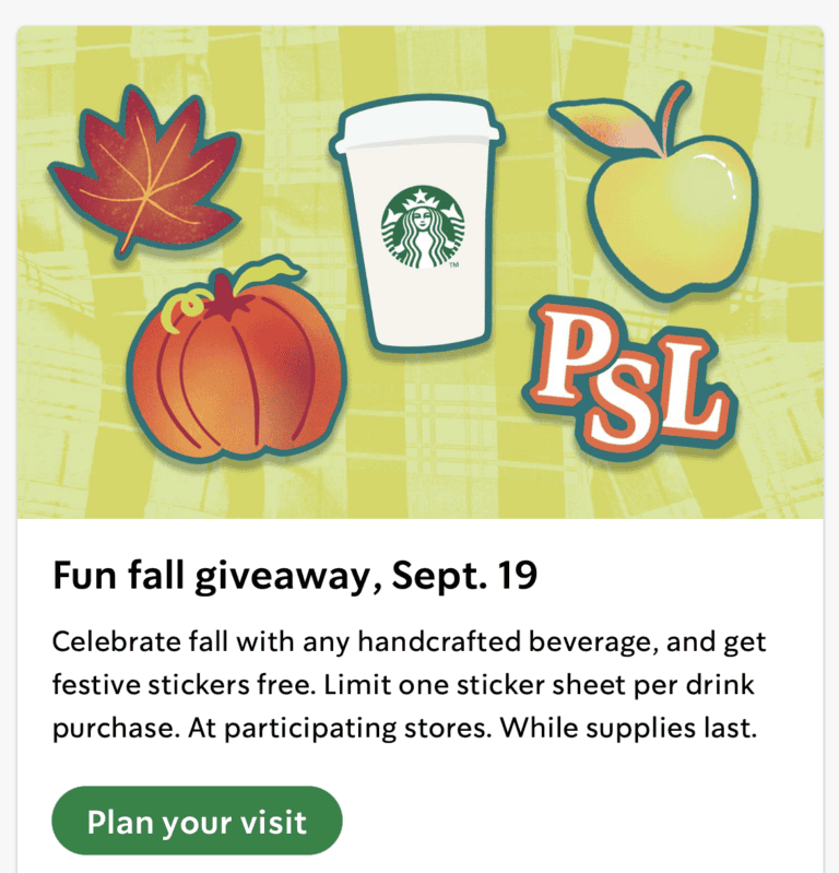 Today! Starbucks Gives Away Free Festive Fall Gift for One Day Only ...