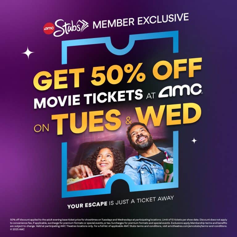 AMC Theatres Offers Half-Price Tickets Every Tuesday & Wednesday - Plus ...